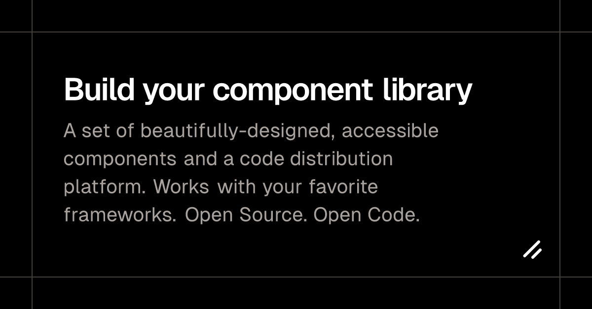 Build your component library - shadcn/ui Build your component library - shadcn/ui